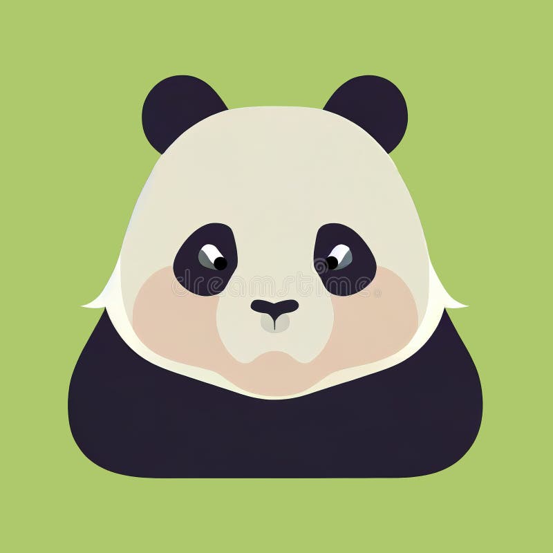 Panda Muzzle Flat Illustration. Simple Panda Icon. Panda Bear Sticker ...