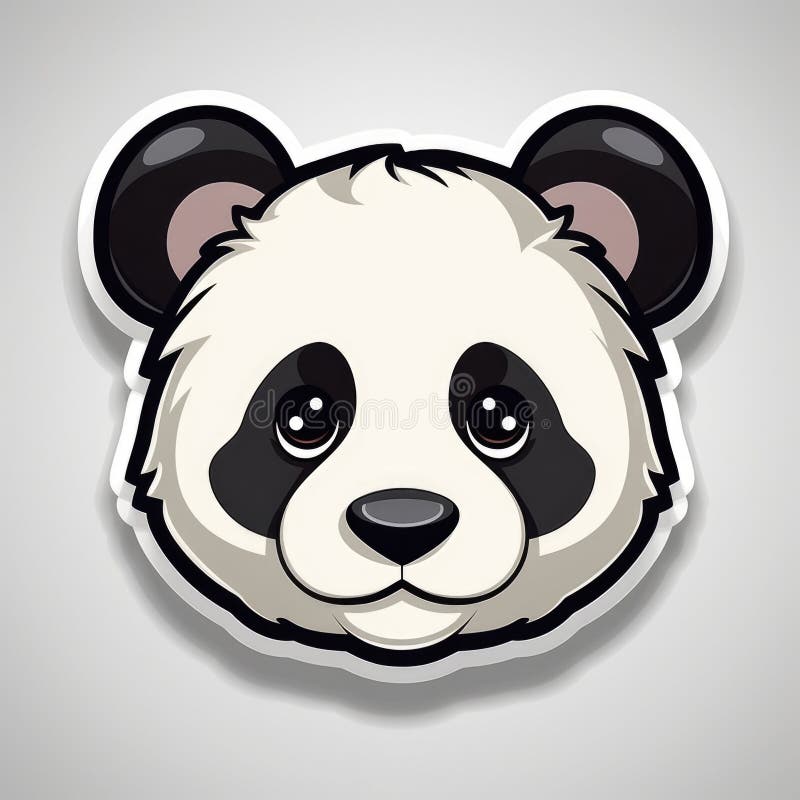 Panda Muzzle Flat Illustration. Simple Panda Icon Stock Illustration ...