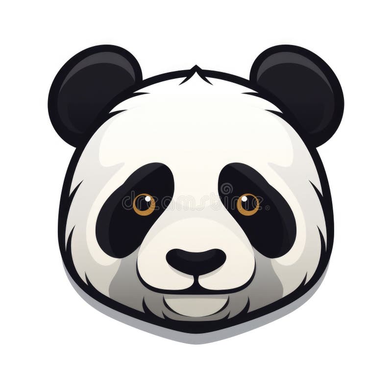 Panda Muzzle Flat Illustration. Simple Panda Icon Stock Illustration ...