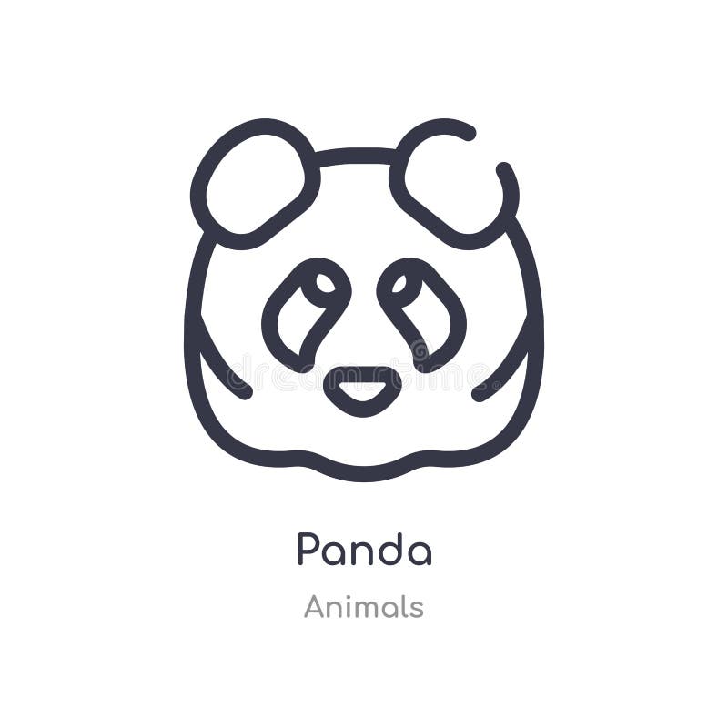 Outline Panda Vector Icon. Isolated Black Simple Line Element ...