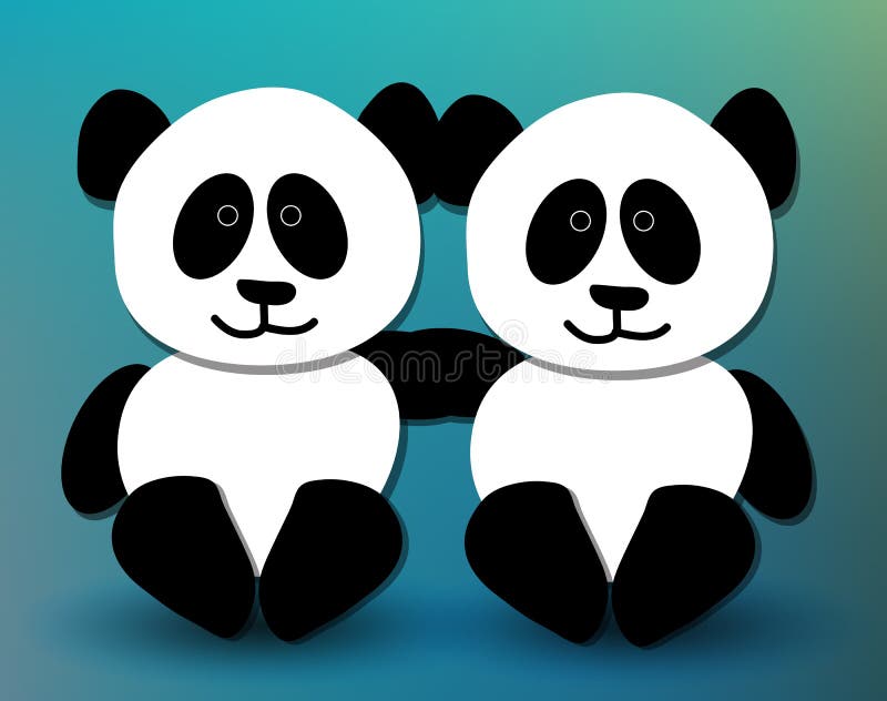 Panda pals stock vector. Illustration of mammal, smiling - 30780301