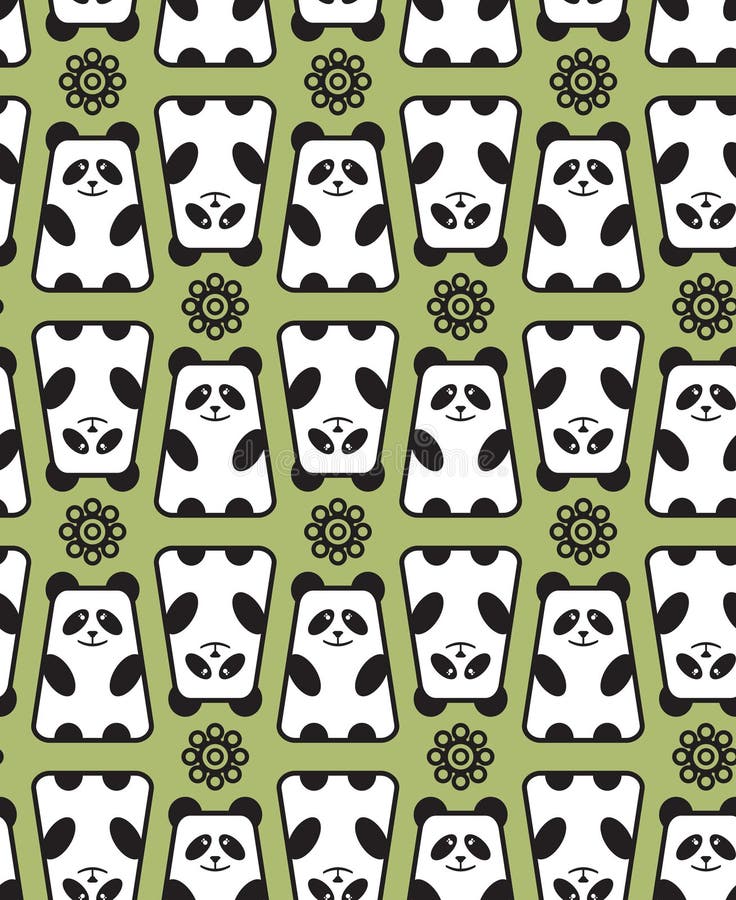 Panda pattern. stock vector. Illustration of shape, manga - 32636622