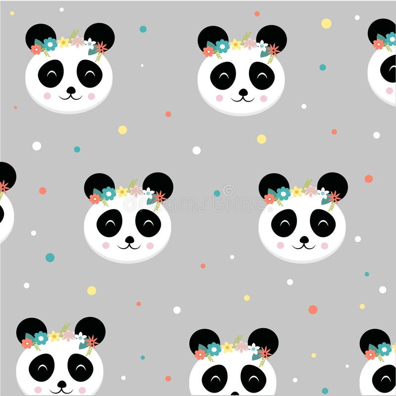 Panda Pattern Vector Illustration Cartoon Vector Illustration Character ...