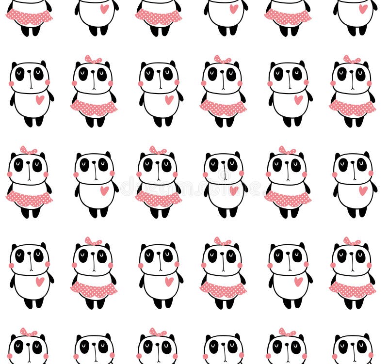 Panda pattern stock vector. Illustration of drawing - 115377533