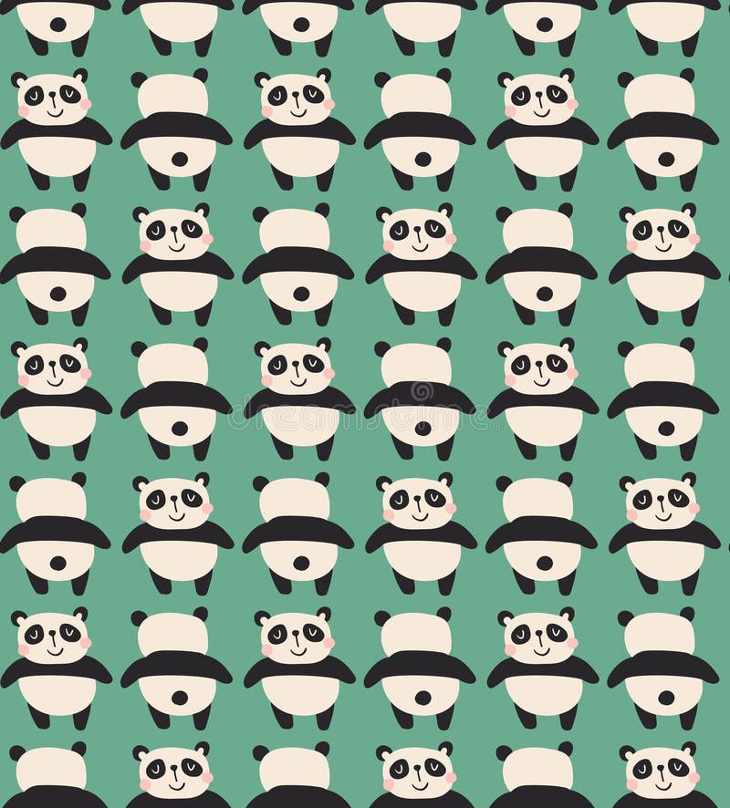 Panda pattern stock vector. Illustration of mammal, funny - 121153592