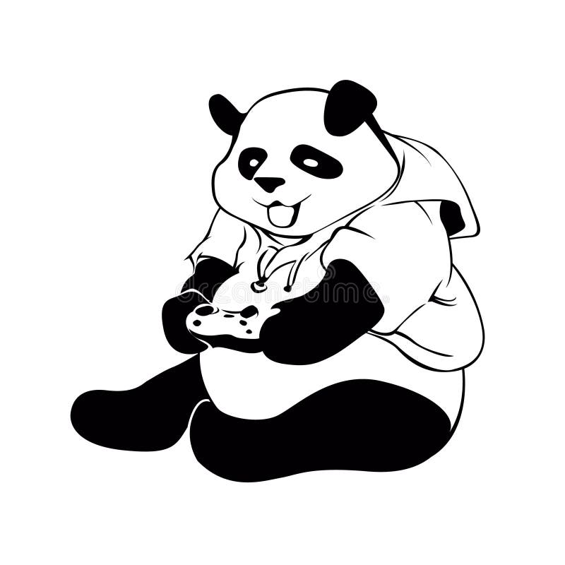 Panda playing video game stock vector. Illustration of giant - 69939958