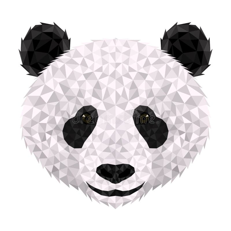 Panda Polygonal. Low Poly Panda Face Stock Vector - Illustration of ...