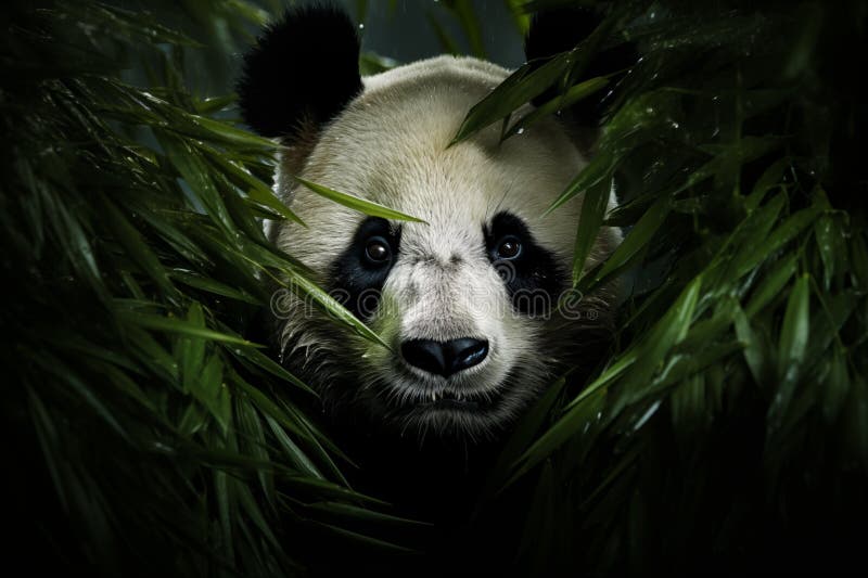 Panda Portrait by Generative AI Stock Illustration - Illustration of ...