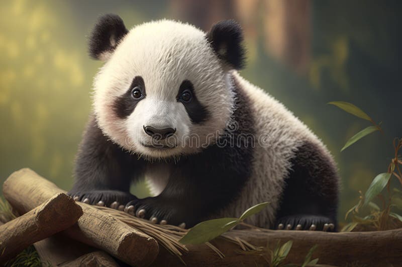 Panda Portrait. Generative AI Stock Illustration - Illustration of ...