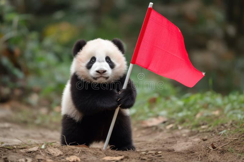 Panda Holding Chinese Flag Stock Illustrations – 27 Panda Holding ...
