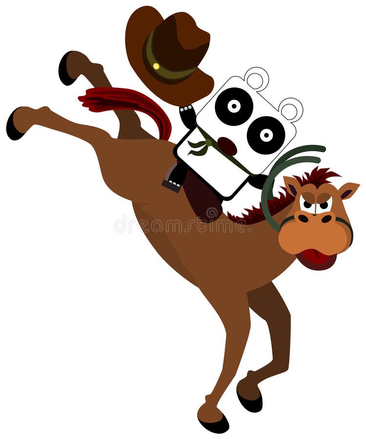 Panda rodeo stock illustration. Illustration of perform - 34941877