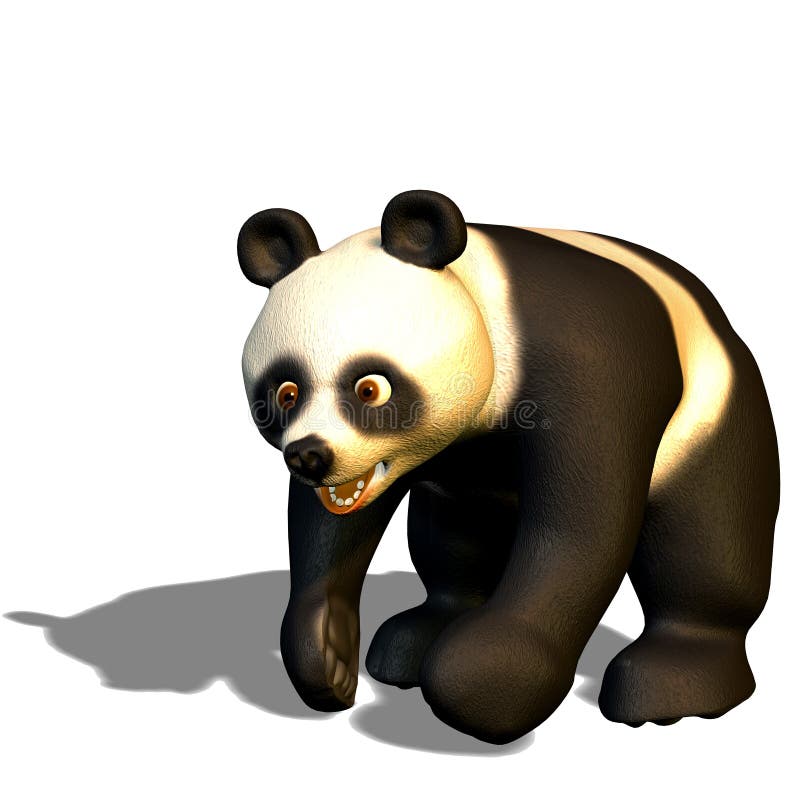 Panda at run stock illustration. Illustration of white - 22626858