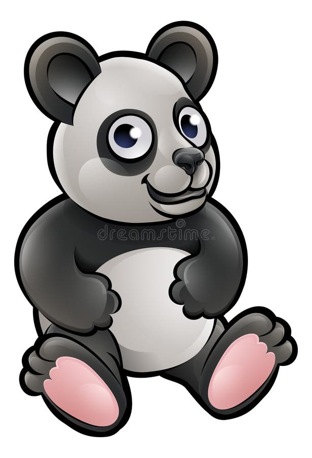 Panda Safari Animals Cartoon Character Stock Vector - Illustration of ...