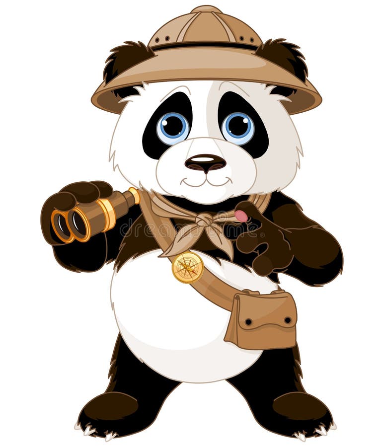Panda Safari Explorer stock vector. Illustration of jungle - 49967519