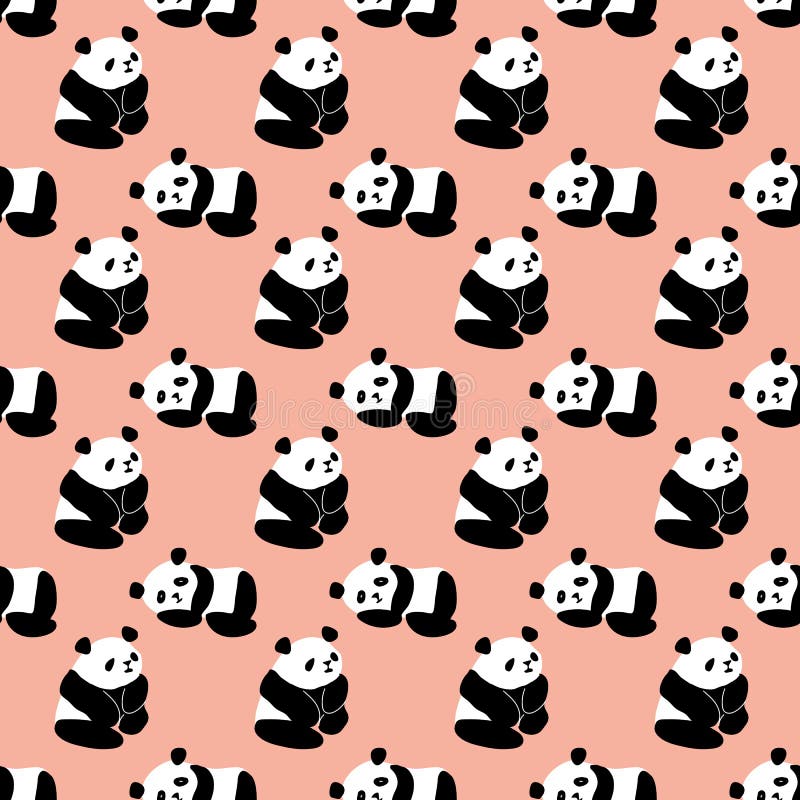 Panda Seamless Pattern stock vector. Illustration of animal - 222272971