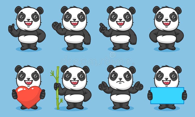 Panda Points Finger stock vector. Illustration of bamboo - 84018316