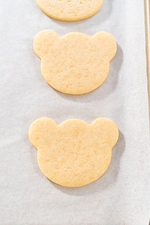 Panda Shaped Shortbread Cookies with Chocolate Icing Stock Image ...