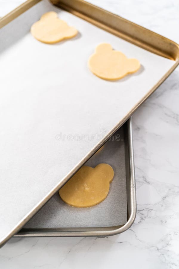 Panda Shaped Shortbread Cookies with Chocolate Icing Stock Image ...