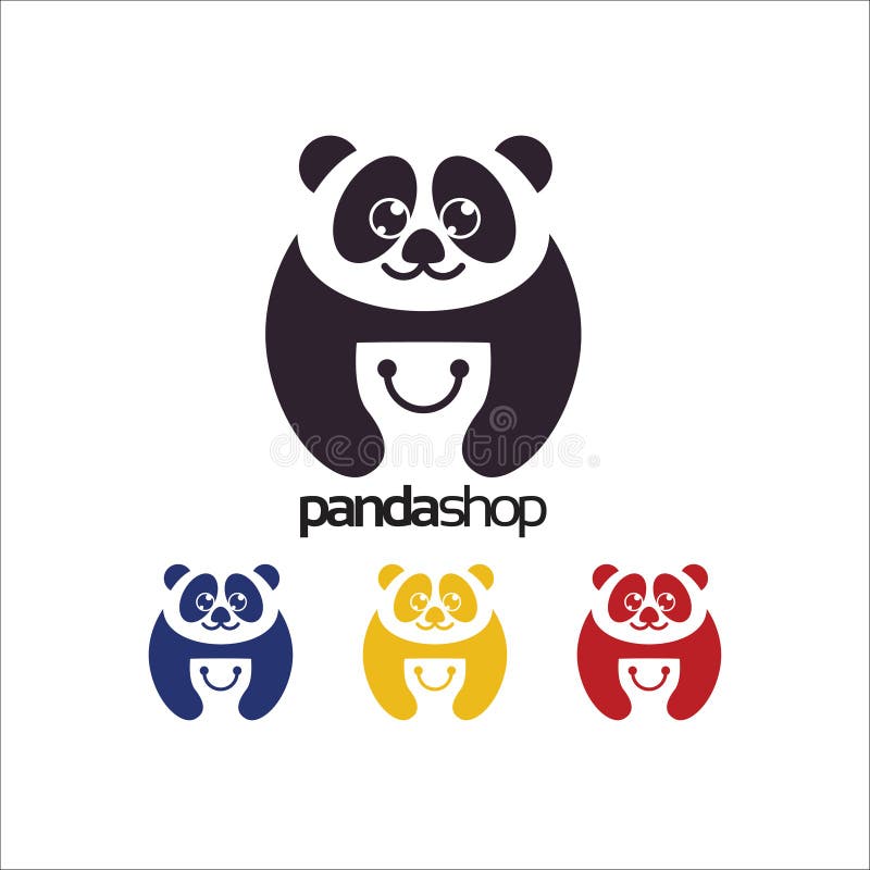 Panda Shop Logo Design stock vector. Illustration of company - 211255854