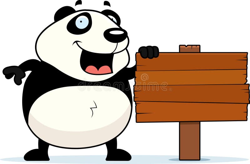 Panda Sign stock vector. Illustration of happy, cartoon - 15708498