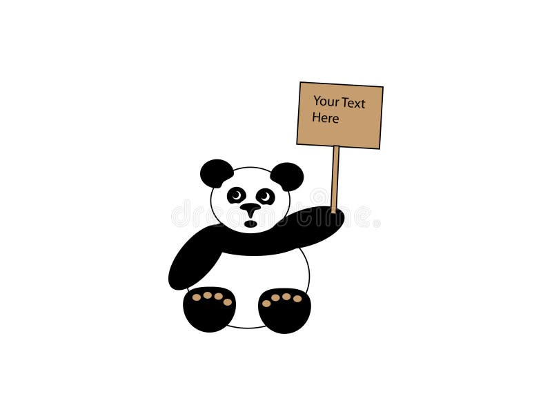 Panda With Sign Picture. Image: 4121932