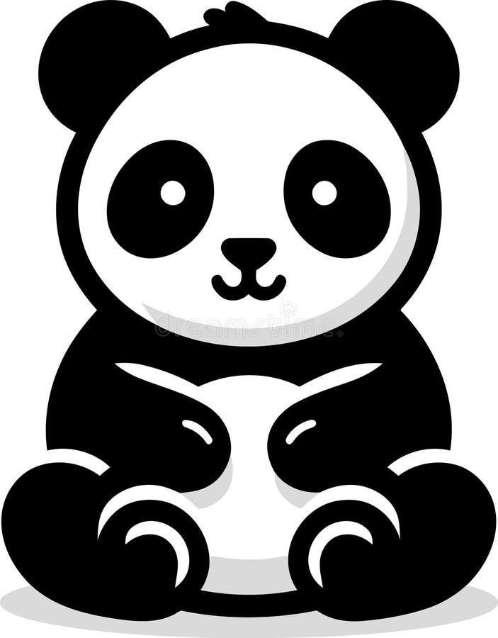 Panda Silhouette on Vector Illustration. Panda Icon, Panda Logo, Panda ...