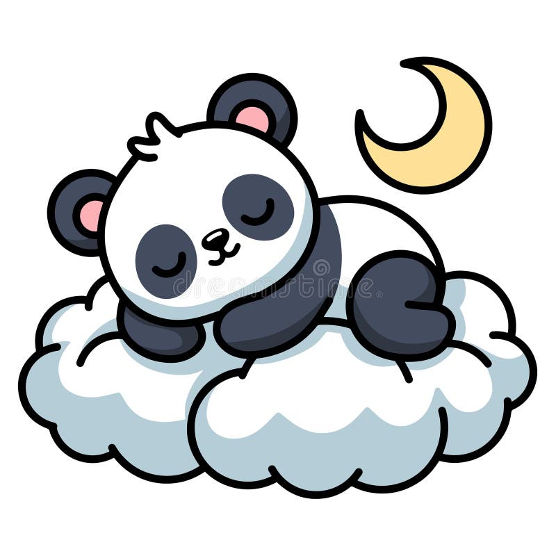 Panda Sleep in Cloud Cartoon Illustration Stock Illustration ...