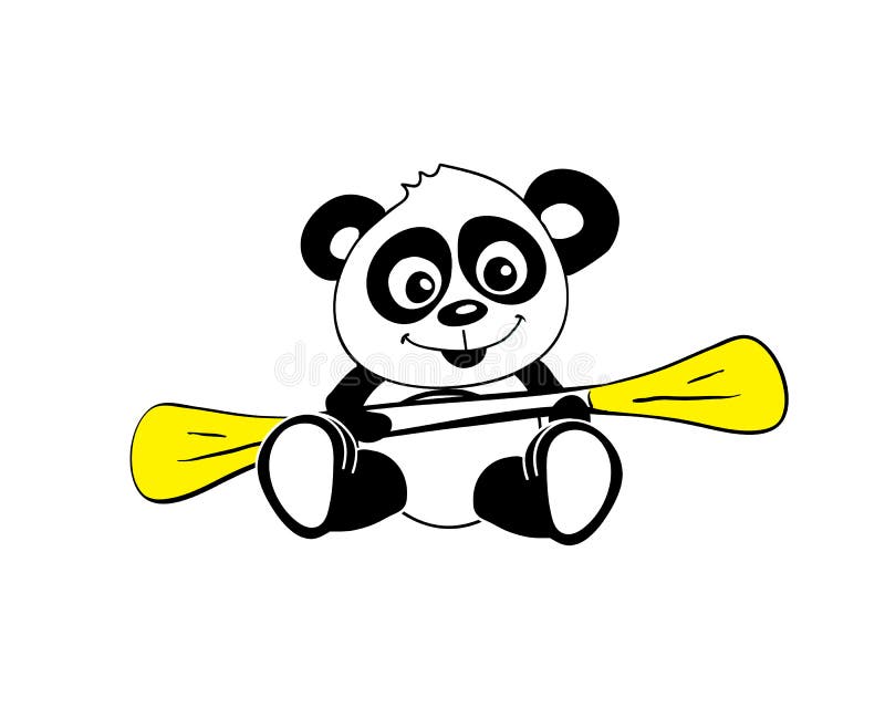 Panda in Sport Mascot Hold the Blank Banner Stock Vector - Illustration ...