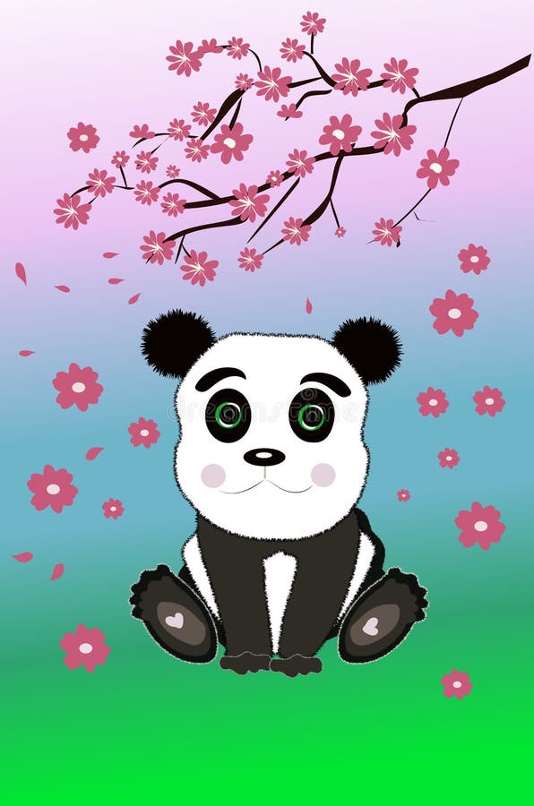 Panda stock vector. Illustration of illustrations, bloom - 49019919