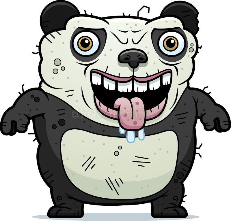 Panda Running feo ilustración del vector. Ilustración de monstruoso ...