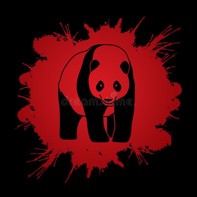 Panda Standing Graphic Vector. Stock Vector - Illustration of hunting ...