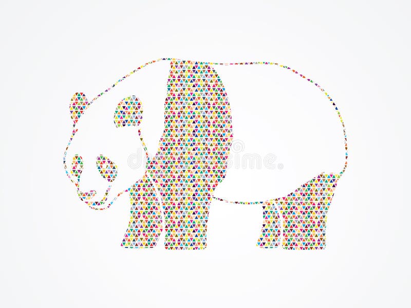 Panda standing side view stock vector. Illustration of black - 88536513