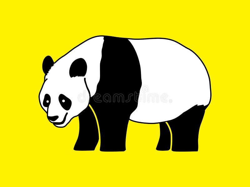 Panda standing side view stock vector. Illustration of background ...
