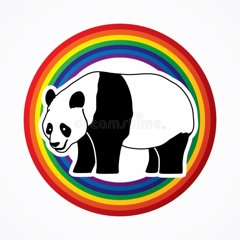 Panda standing side view stock vector. Illustration of background ...