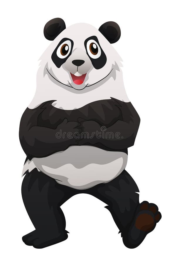 Panda standing on two feet stock vector. Illustration of drawing - 92493130
