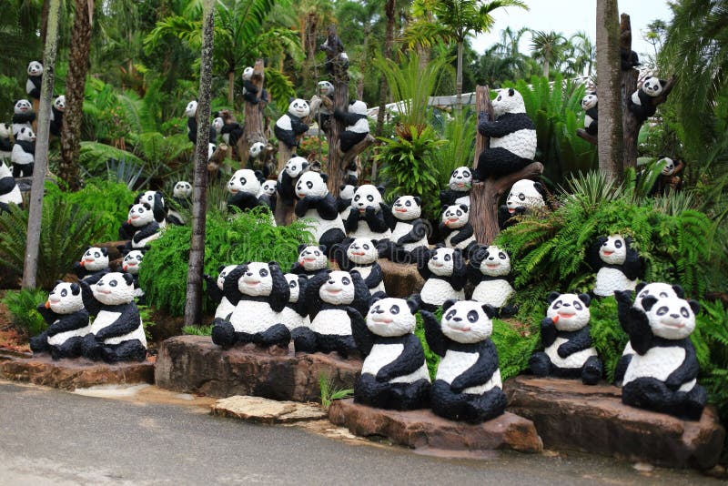 Panda Statue Palm Garden Stock Photos - Free & Royalty-Free Stock ...