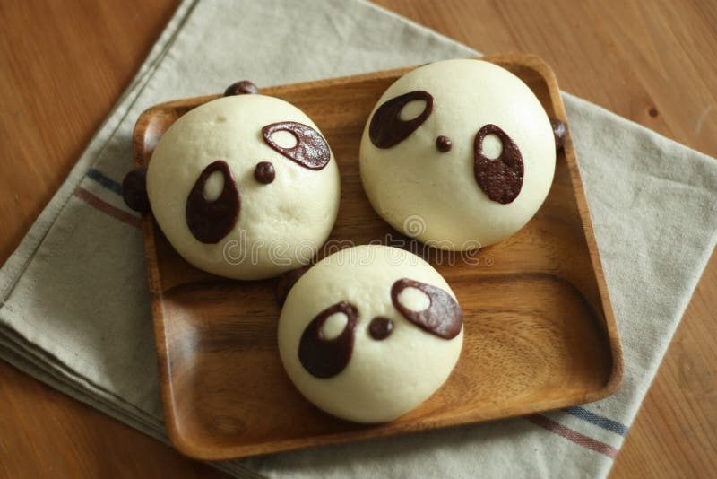 Panda Steamed buns stock photo. Image of foods, handmade - 28005040