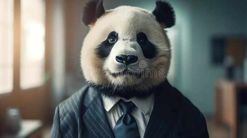 Panda in Suit. Successful Businessman Stock Illustration - Illustration ...