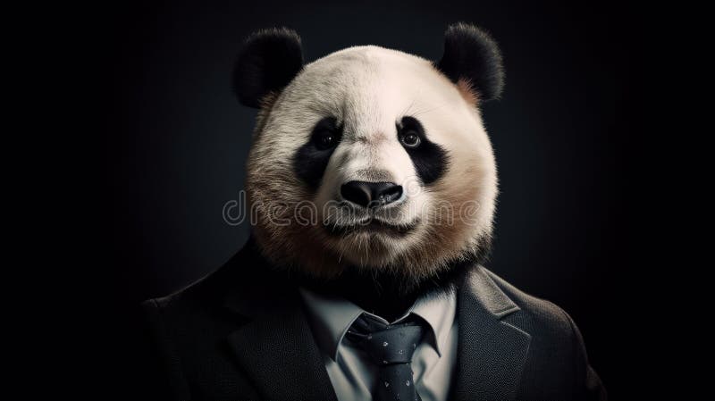 Panda in Suit. Successful Businessman Stock Illustration - Illustration ...
