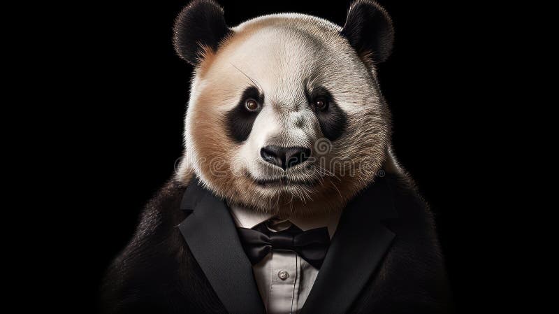 Panda in Suit. Successful Businessman Stock Illustration - Illustration ...