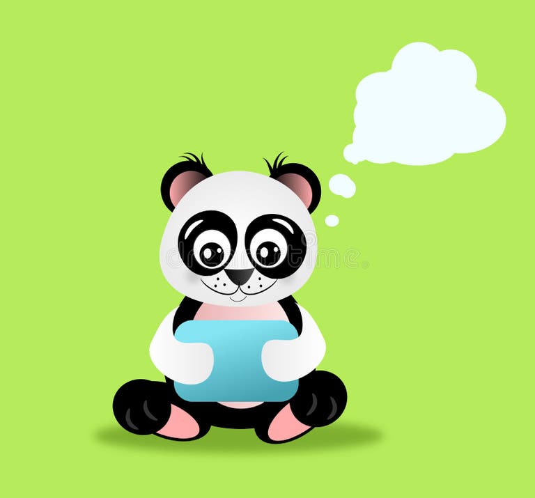 Panda thinking stock illustration. Illustration of idea - 55601676
