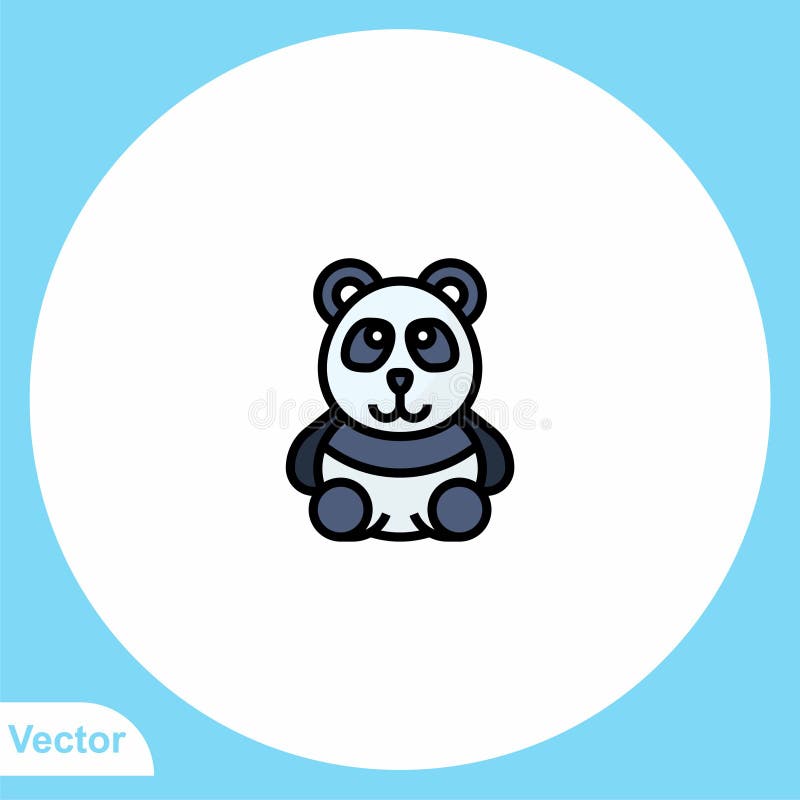 Panda Vector Icon Sign Symbol Stock Illustration - Illustration of ...