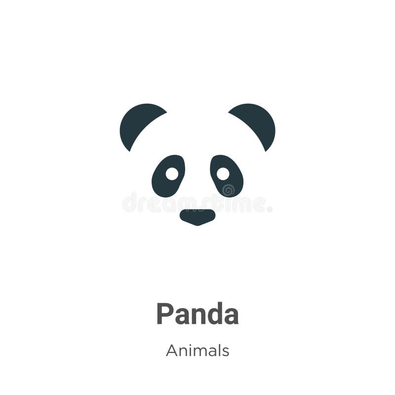 Panda Vector Icon on White Background. Flat Vector Panda Icon Symbol ...
