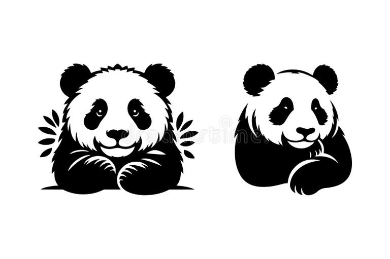 Panda Vector Silhouette Image Stock Vector - Illustration of outline ...