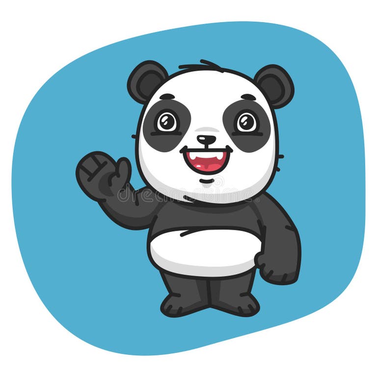 Panda Waving Paw ilustração do vetor. Ilustração de animal - 84019703