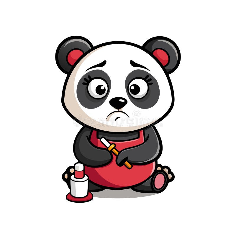 Panda Working for a Good Cause Stock Image - Illustration of wildlife ...