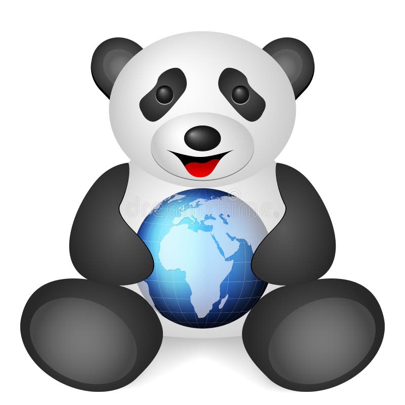 Panda Hug World stock vector. Illustration of mammal - 32080839