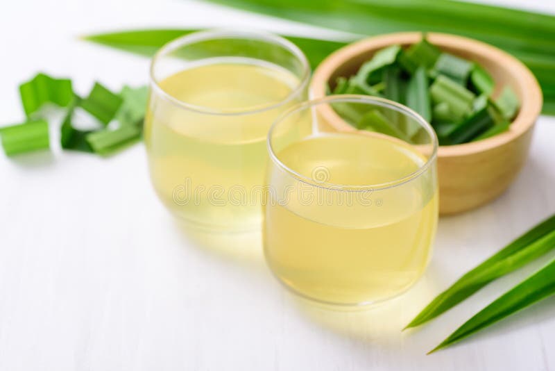 Pandan Drink and Sliced Pandan Leaf Stock Image - Image of nature ...