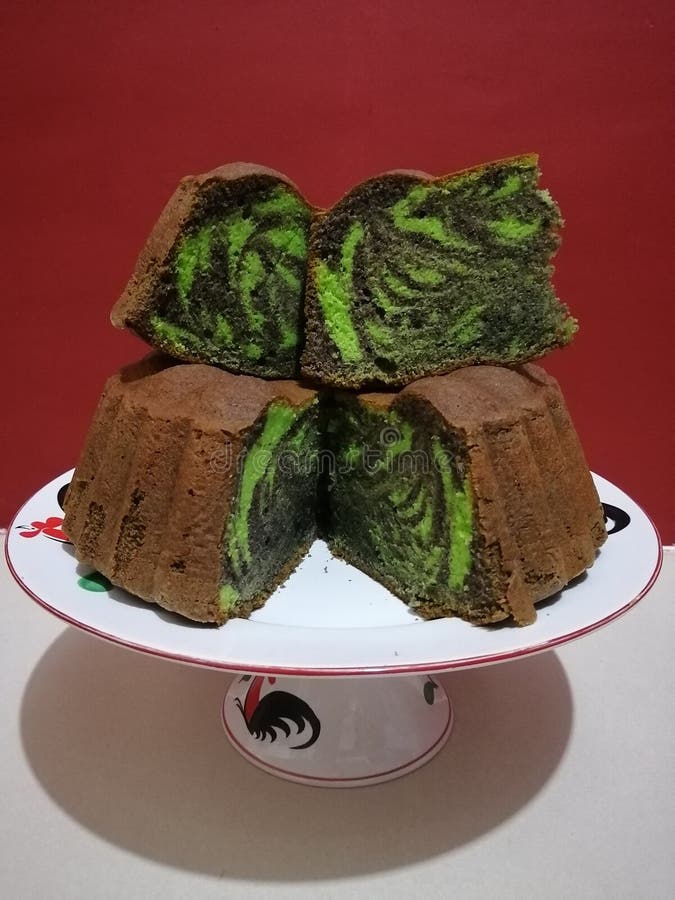 Pandan Marble Cake stock image. Image of hobby, marble - 266126785