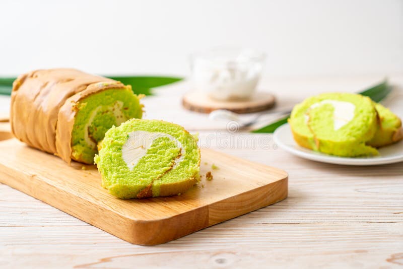 Pandan roll cake stock photo. Image of cake, nature - 160092562